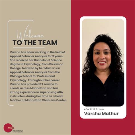 Welcome To The Mbc Team Varsha The Manhattan Behavioral Center