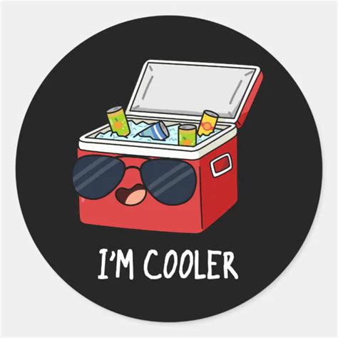 Im Cooler Funny Ice Cooler Box Pun Dark Bg Classic Round Sticker Zazzle