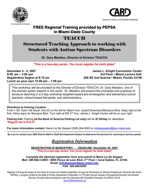 Teacch Structured Teaching Approach To Working With Students