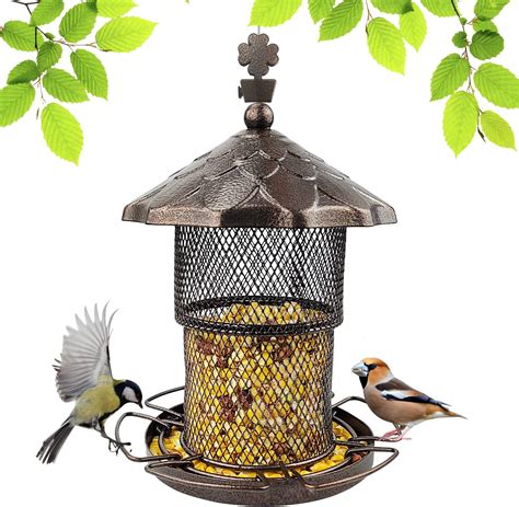 Metal Bird Feeder Hanging Wild Bird Seed Feeder Anti Rust Birds Feeder