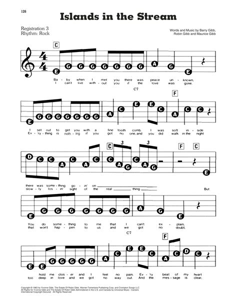 Islands In The Stream By Kenny Rogers And Dolly Parton Sheet Music For E