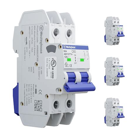 60a 2 Pole Miniature Circuit Breaker Pack Of 3 C Curve Westinghouse