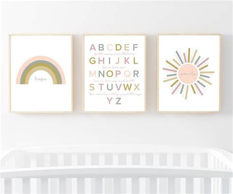 Abc Nursery Print Smile Print Hope Print Inspirational Saying Etsy