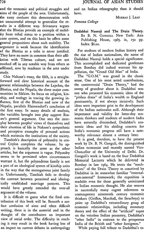 Dadabhai Naoroji And The Drain Theory By B N Ganguli New York Asia Publishing House 1965