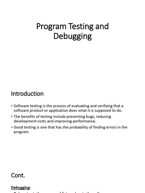 Program Testing And Debugging Pdf Software Testing Agile Software