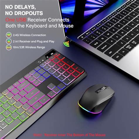 Electronikz Banruo Wireless Keyboard And Mouse Combo Illuminated Ergonomic And Versatile