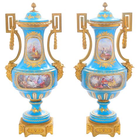 Pair Of 19th Century Sevres Porcelain Vases For Sale At 1stdibs