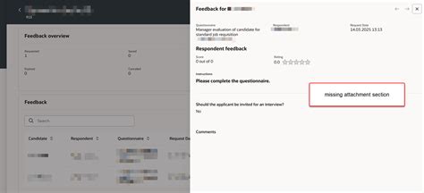 Where Is The Attachment Section In ‚view Feedback Questionnaire