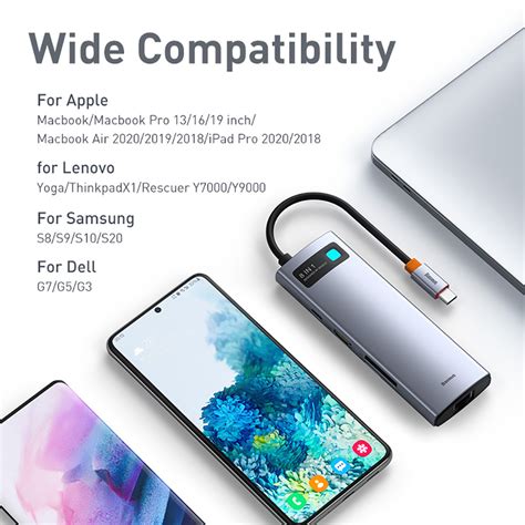 Baseus In Type C USB HUB Adapter Gray