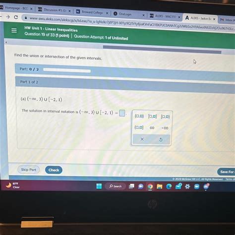 Solved Find The Union Or Intersection As Indicated Given Chegg
