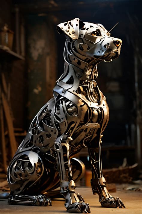 A striking metal sculpture of a dog by design rodrigues - Playground