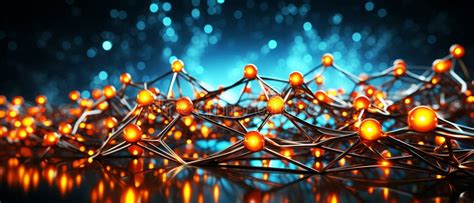 Abstract Technology Background Network Connection Structure With Glowing Particles Stock