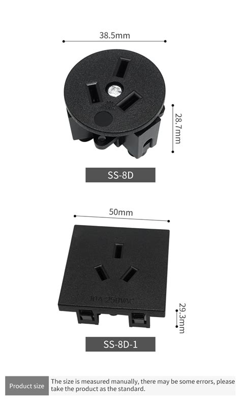 Ss 8d Austrial 3 Pin Black Color Industrial Socket In Embedded Type I Three Way Power Socket