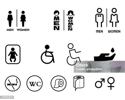 화장실 아이콘 벡터 그림입니다 소녀와 소년 화장실 표지판과 상징 욕실 간판wc 아이콘에 대한 스톡 벡터 아트 및 기타 이미지