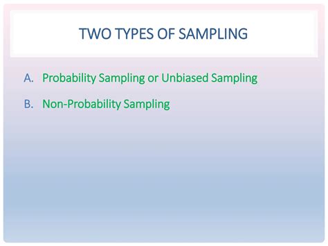 Introduction To Sampling And Its Types Pptx Science