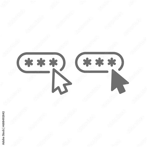 Password Masked Characters And Mouse Arrow Vector Icons Login And