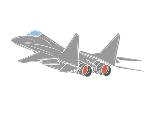 Fighter Jet Vector Illustration Isolated On White Background Vector