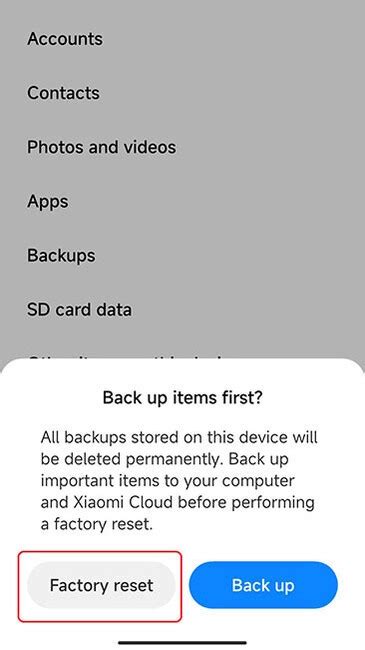 Hướng dẫn Reset máy cho Xiaomi Redmi Note 11 SE