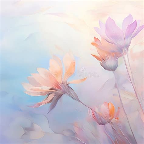 Empty Space Flowers Romantic Soft Mood For Background Aigenerated
