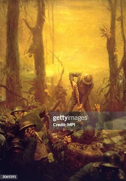 American Soldiers In The Battle Of Belleau Wood During World War I