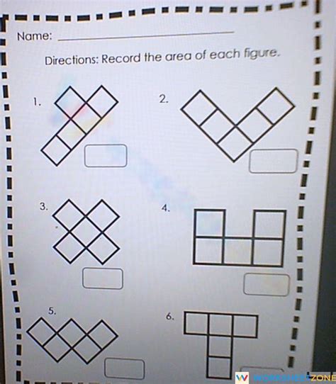 Area Unit Squares Worksheet