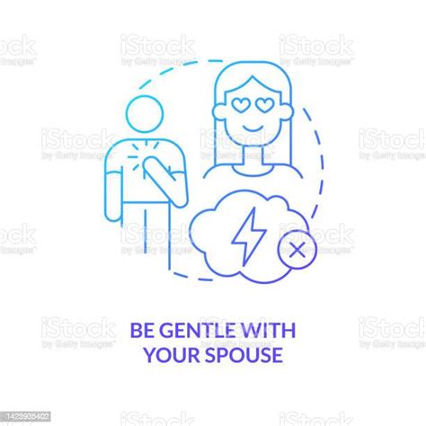 배우자 파란색 그라디언트 개념 아이콘으로 부드럽게하십시오 말하기에 대한 스톡 벡터 아트 및 기타 이미지 말하기 부드러움 기혼 Istock