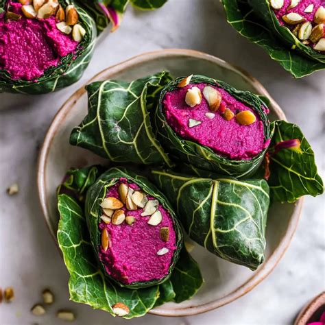 Bold Beet Hummus Veggie Collard Wraps Food Lover Joy