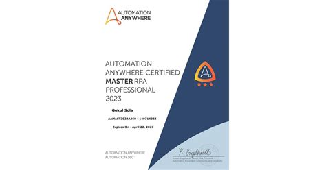 Automation Anywhere Certified Master Rpa Professional Automation 360
