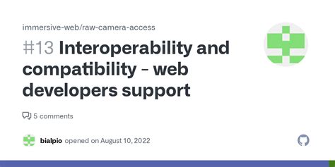 Interoperability And Compatibility Web Developers Support · Issue 13 · Immersive Webraw