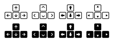 Keyboard Arrow Key Buttons Set Computer Navigation Arrows Vector Symbol Up Down Lef And