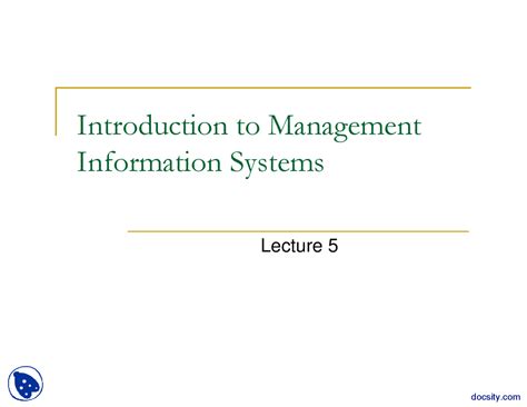 Process Control Systems Managment Informatiion System Lecture Slides