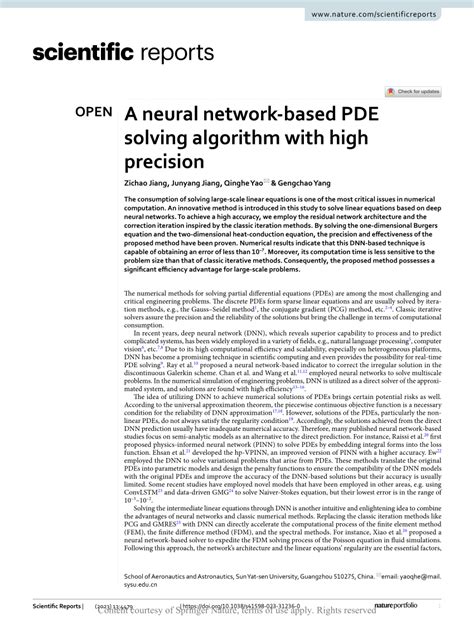 PDF A Neural Network Based PDE Solving Algorithm With High Precision