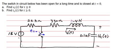 The switch in circuit below has been open for a long | Chegg.com