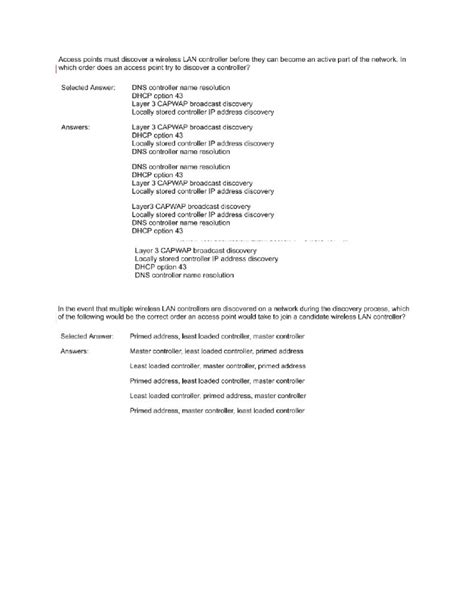 Solved CCNA Wireless Questions Could Use Some Help Finding Chegg Com