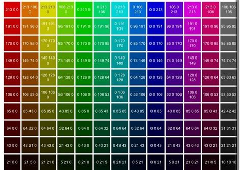 Hex Colour Chart Artofit