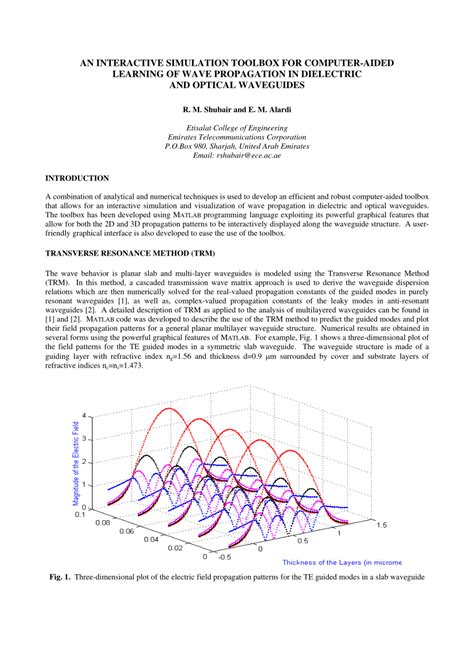 Pdf An Interactive Simulation Toolbox For Computer Aided Learning Of Wave Propagation In