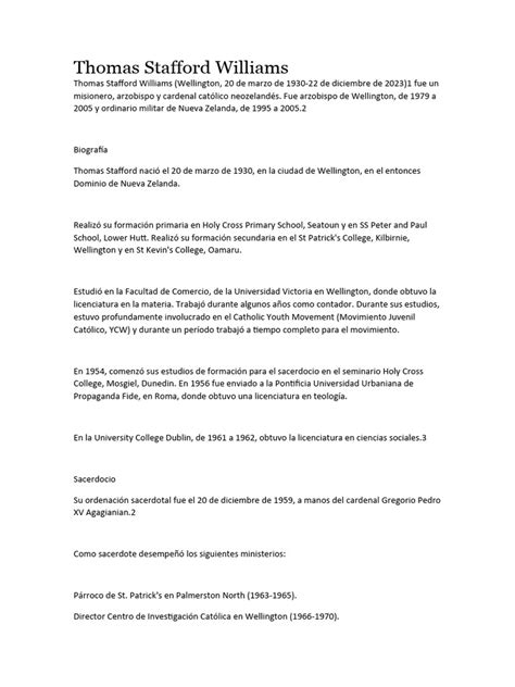 Thomas Stafford Williams Pdf Organizaciones Cristianas Iglesia