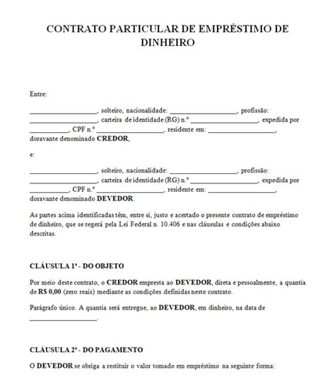Comece Gratuitamente A Preencher O Seu Contrato De Empréstimo De