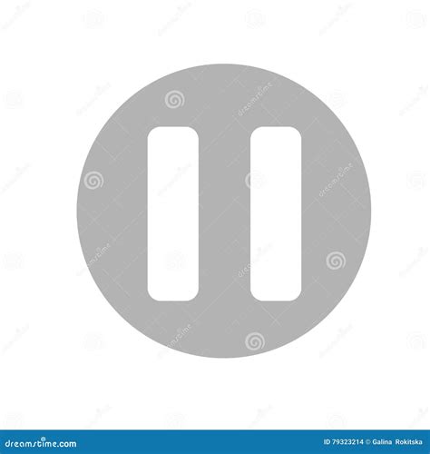 Pause Icon Illustration White And Gray Icon Vector Illustration Stock