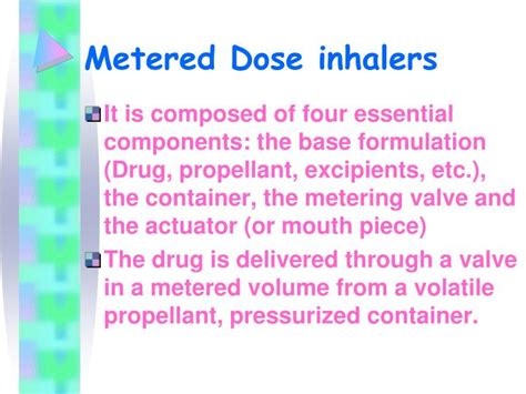 PPT METERED DOSE INHALER PowerPoint Presentation ID