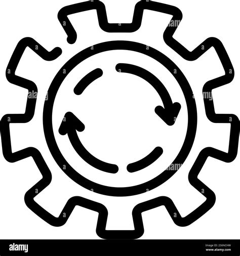 Cogwheel Erp Line Icon Vector Cogwheel Erp Sign Isolated Contour