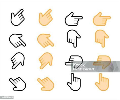 Clicker Pointer Hand Line Icons Computer Mouse Symbol Hand Cursor