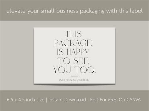 Editable Box Label Template Custom Packaging Labels Order Packaging Seal Sticker Printable
