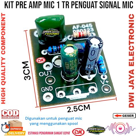 Jual Kit Preamp Mic Mik Pre Amp Mic Penguat Sinyal Mic 1 Tr Shopee