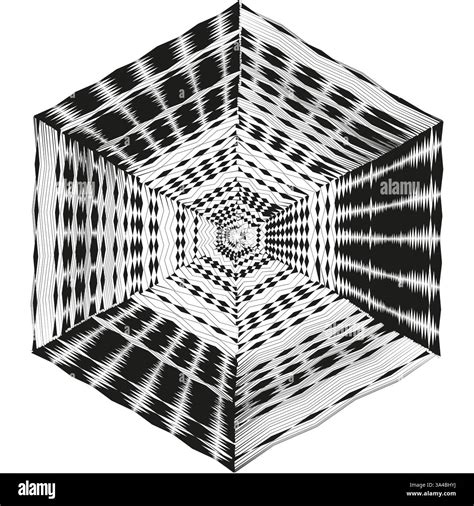 Hexagonal Optical Pattern Black And White Design Bold Geometric