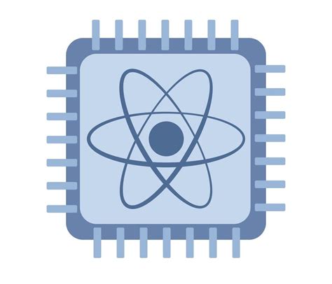 Quantum Computing Icon Artificial Intelligence Semiconductor Chip