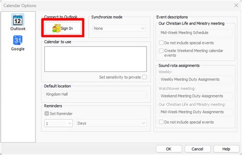 Outlook Calendar Authorization