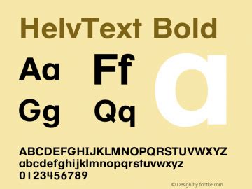 HelvText Font Helvetica Textbook Font HelvText Bld Font Helvetica