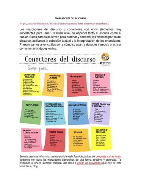Marcadores Del Discurso Pdf