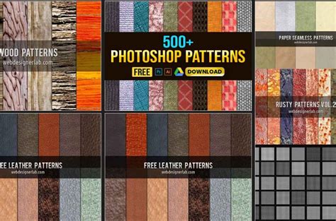 500 Photoshop Patterns And Textures Pack Free Download Custom Episode